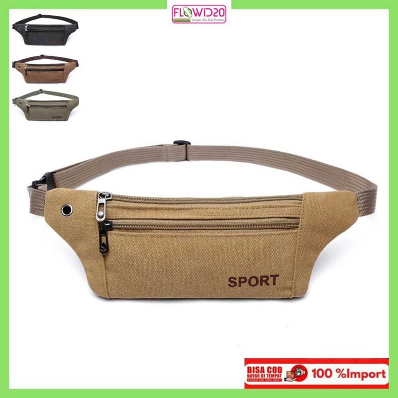 FLOWID20 - Tas pinggang kecil simple tas gym running kanvas - Shop ...