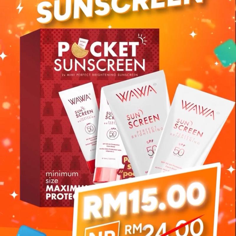 WAWA POCKET SUNSCREEN (1box - 2pcs Mini Sunscreen 10ml) - TikTok Shop ...