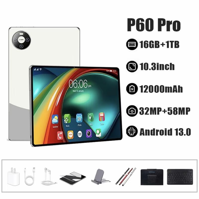 (COD) The latest 2025 multi-functional tablet for office, P60 Pro ...
