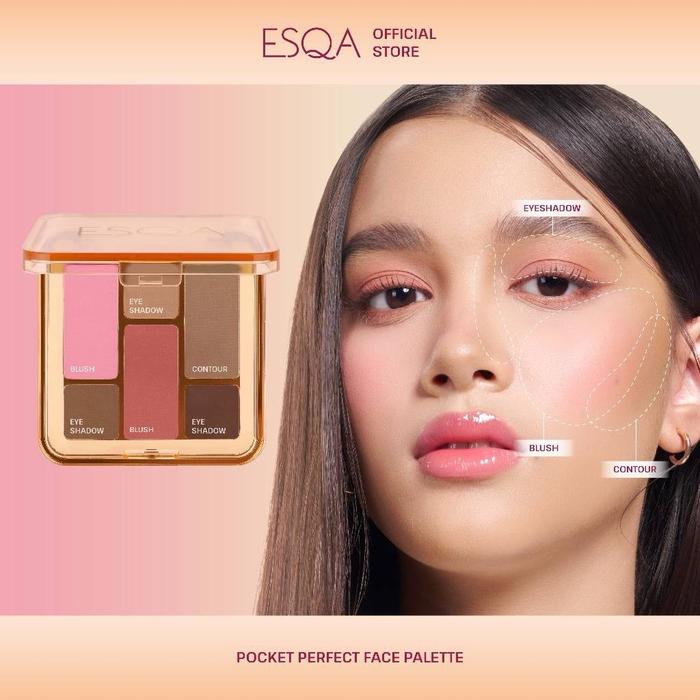 Jual ESQA POCKET PERFECT FACE PALETTE BLUSH ON CONTOUR EYESHADOW BPOM ...