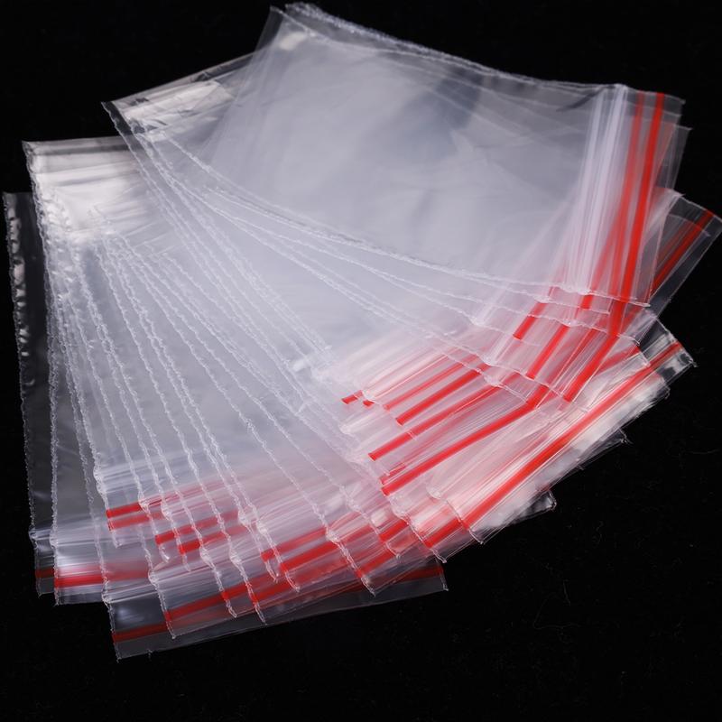 100Pcs per Pack Transparent Zipper Lock Plastic Bags Storage - TikTok ...