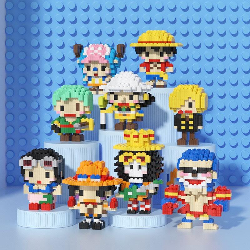 One Piece Building Block Anime Luffy Zoro Ace Toys Cute Play - TikTok ...