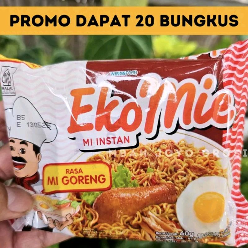 20 Bungkus mie instan goreng ekomie wings food - Shop | Tokopedia