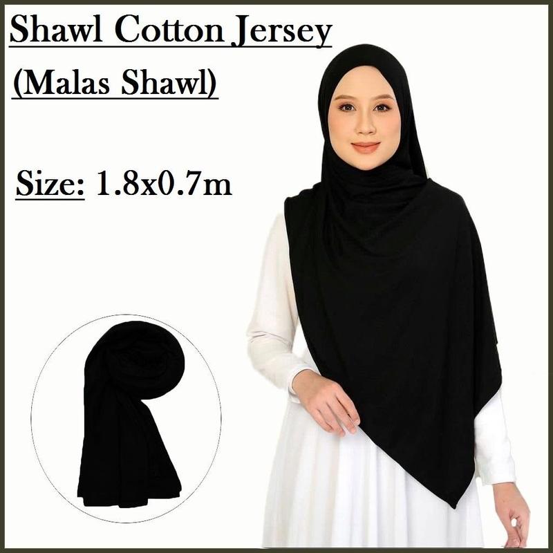 tudung raya Shawl Cotton Jersey Shawl Malas Square Hijab shawl - TikTok ...