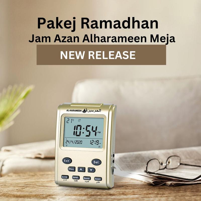 ALHARAMEEN JAM AZAN MEJA TABLE AZAN CLOCK MUSLIMS - TikTok Shop Malaysia