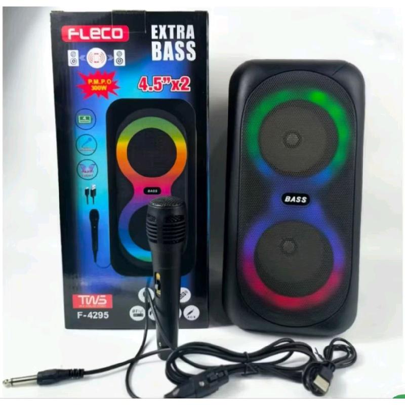 FLECO Speaker Bluetooth Portable Karaoke F-4295 300 Watt Extra Bass 4.5 ...