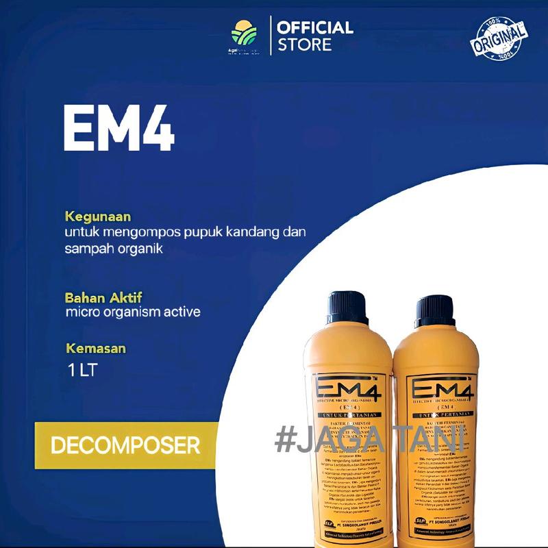 EM4 1LT bakteri baik mikro organisme pengurai fermentasi pengomposan ...