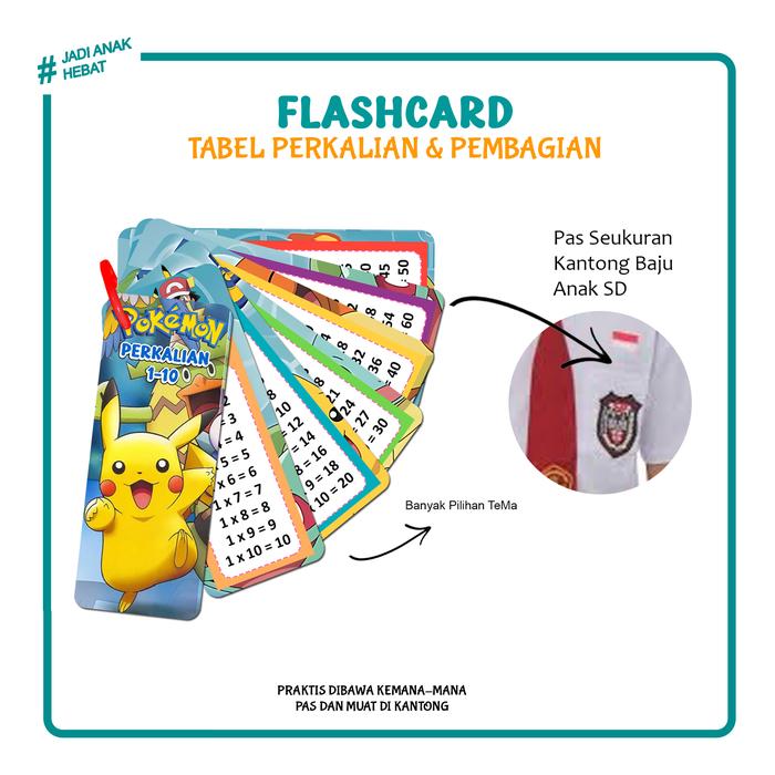 Jual Flashcard Tabel Perkalian Pembagian Penambaha dan Pengurangan ...