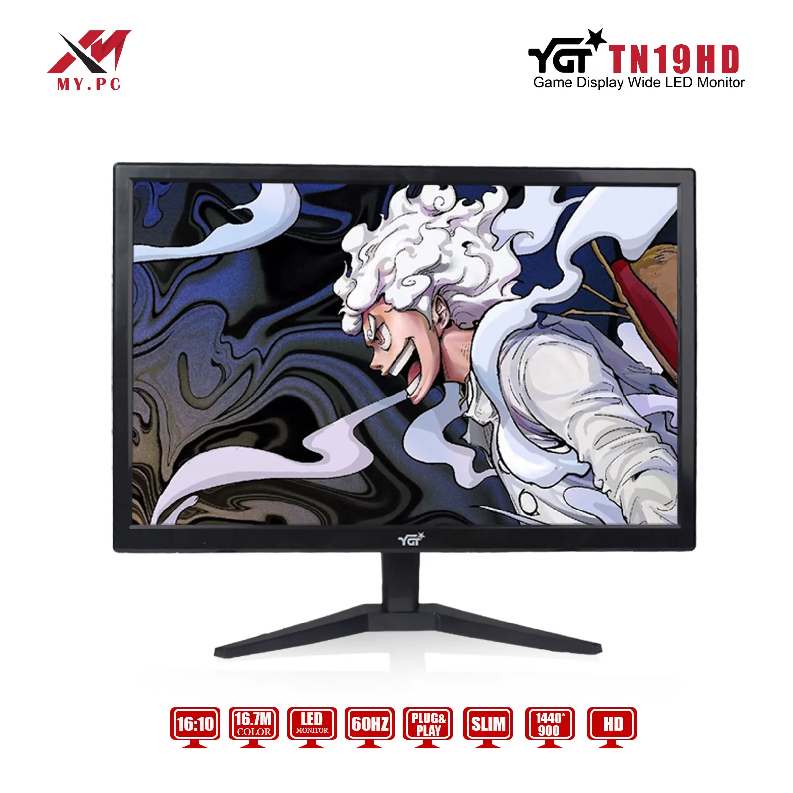 MY.PC | YGT Gaming Monitor 19" 20" 21.5" 24" 27" FHD LED Slim Computer ...