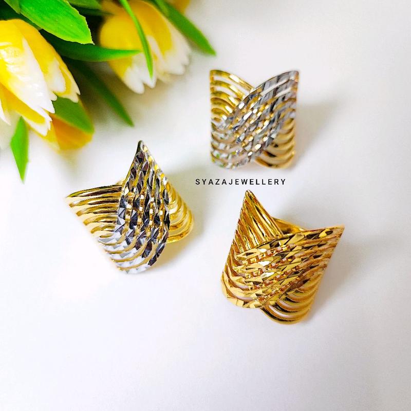 NEW - Cincin Silang Datin 24k Gold Plated Emas Sadur Persis Emas ...