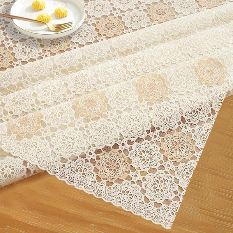 PVC lace Table Cloth Flower Alas Meja Kalis Air Kalis Minyak - TikTok ...