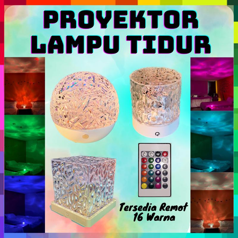 COD lampu proyektor aurora / lampu tidur RGB remot / lampu estetik ...