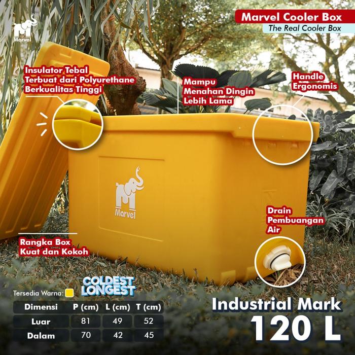 Jual Marvel Cooler Box 120 Liter Kapasitas Besar Insulator Tebal Handle ...