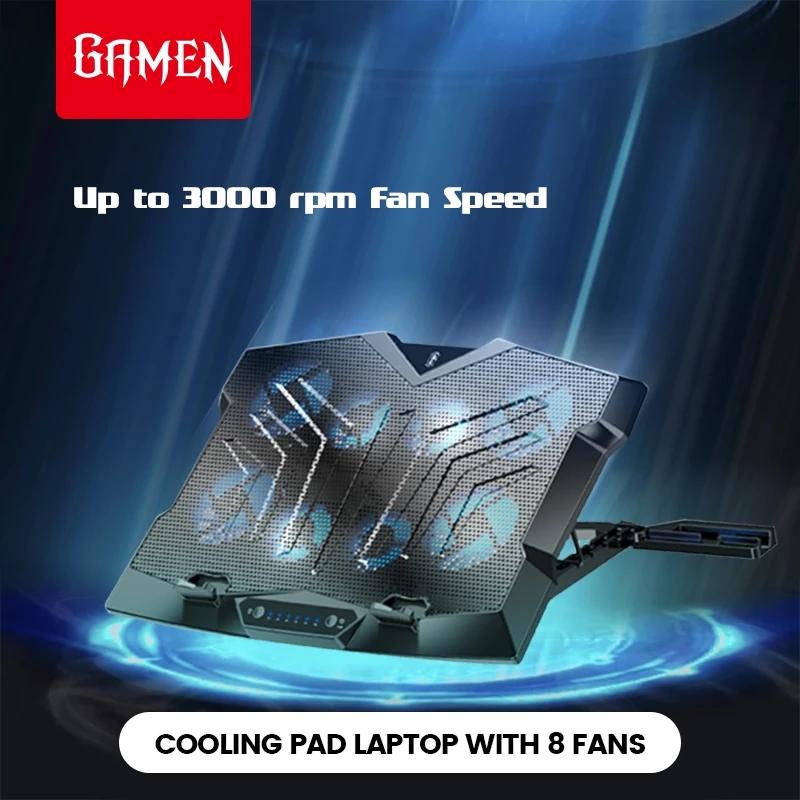 GAMEN GCP100 Laptop Gaming Cooling Stand Kipas 8 Inti/Core Silent ...