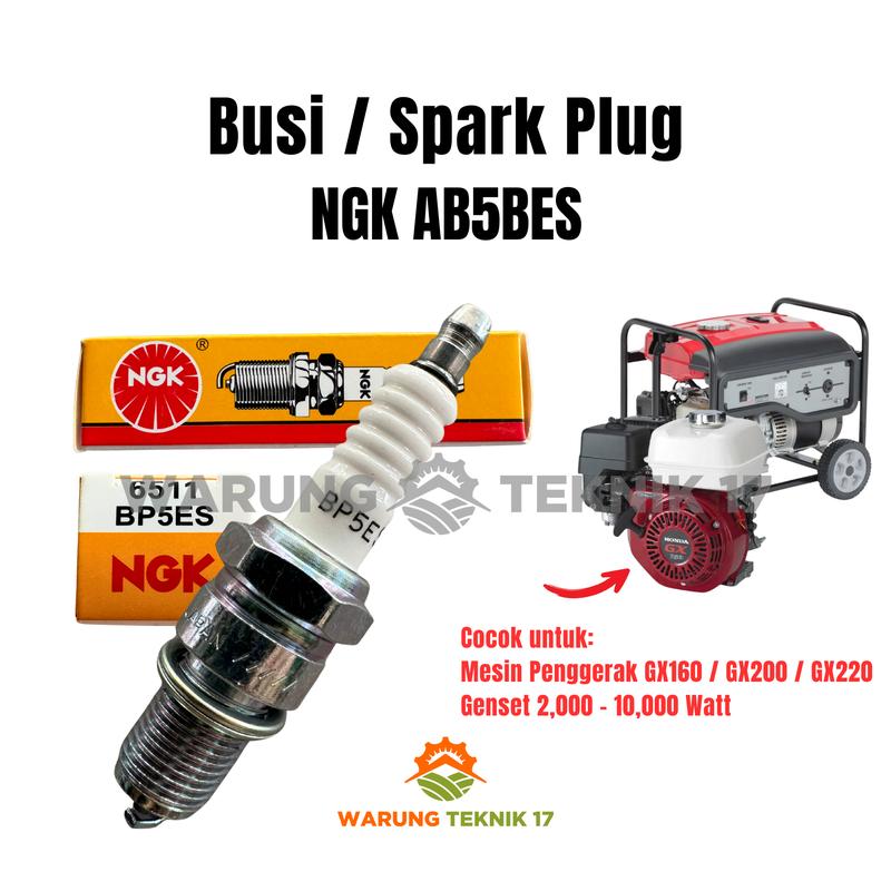 Busi / Spark Plug NGK AB5BES Mesin Penggerak Genset 4 Tak GX160 GX200 ...