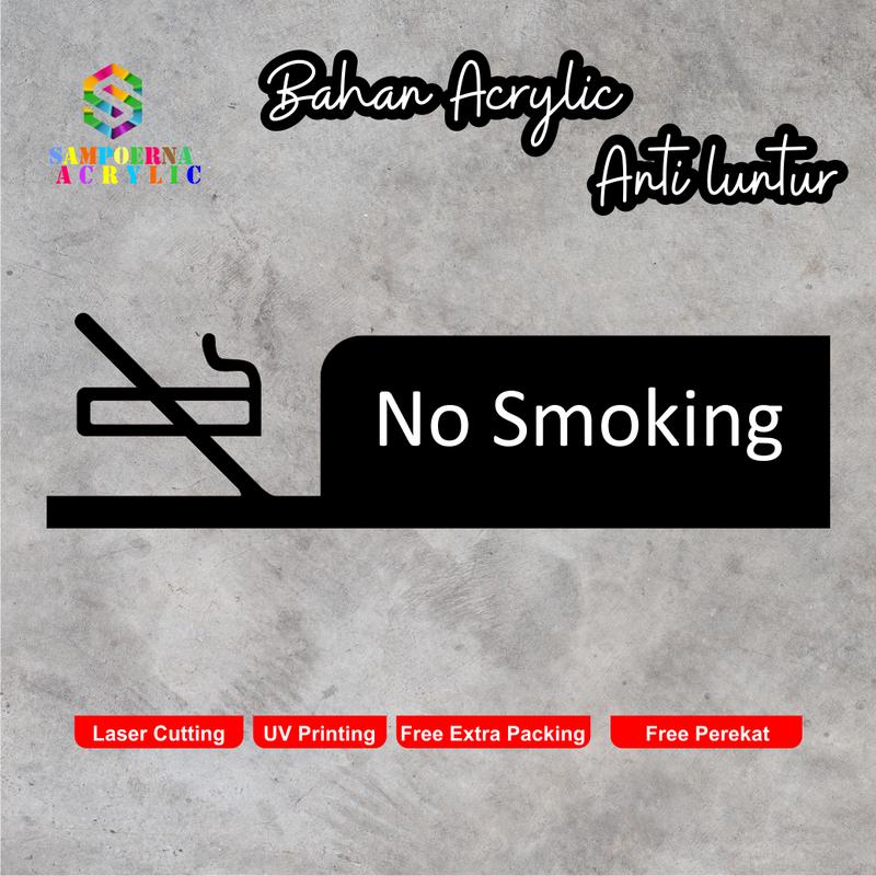 Sign Akrilik No Smoking Acrylic Signage Hollow UV Print - Shop | Tokopedia