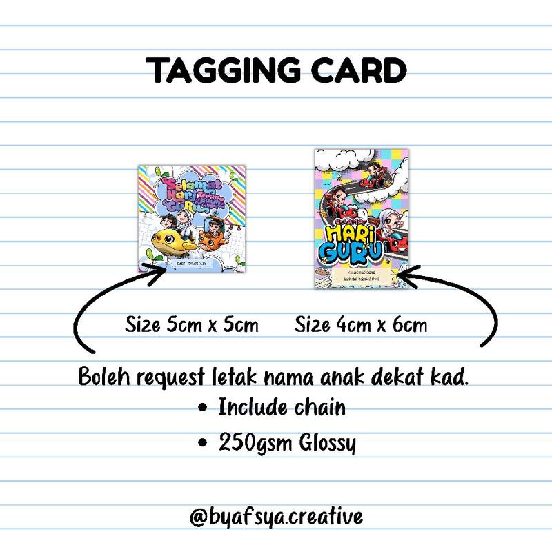 TAGGING CARD HARI GURU (INCLUDE NAMA ANAK DI CARD) - TikTok Shop Malaysia