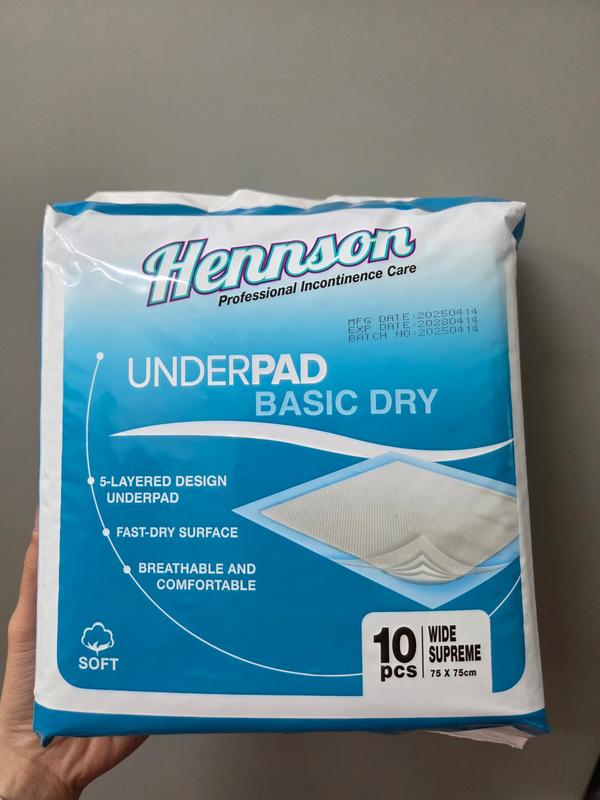 HENNSON Basic Dry Underpad 10's/Pack (Size : 75cm x 75cm) - TikTok Shop ...