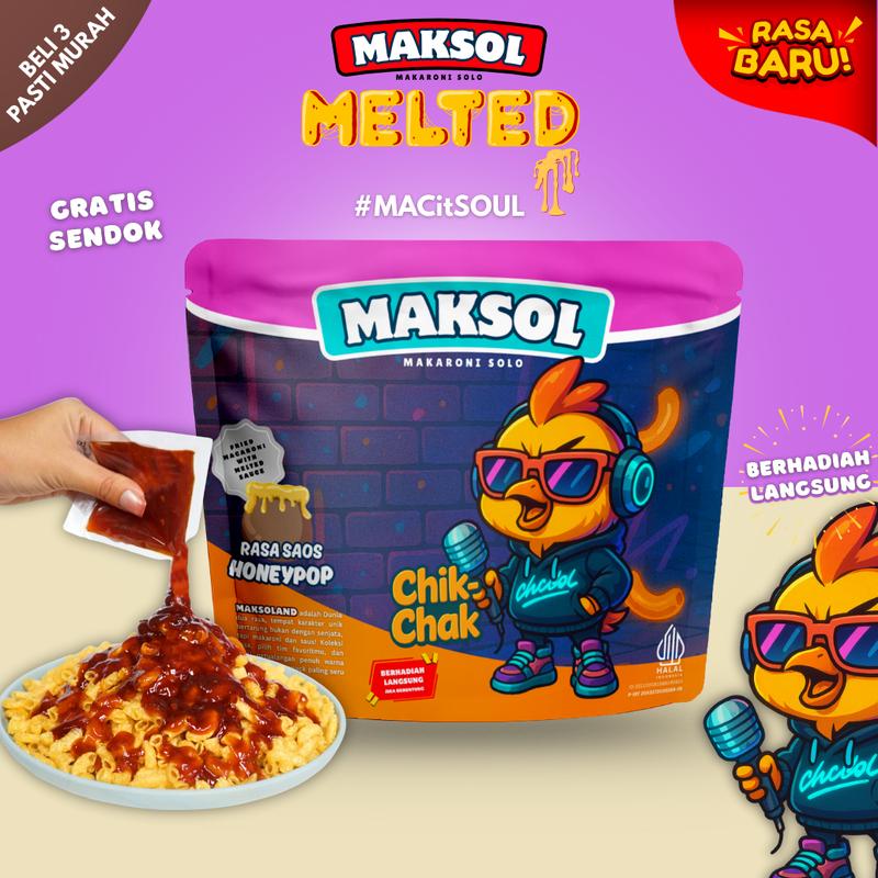 Maksol Melted Rasa Saus Honeypop Chik-Chak MACARONI SAUS PEDAS MANIS ...