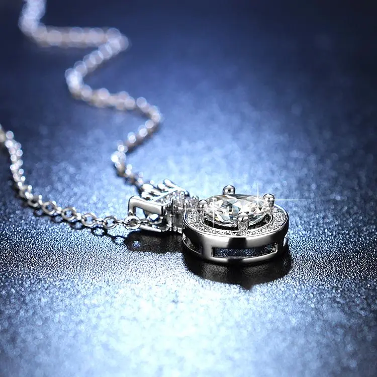 Kalung Wanita Terbaru DR Crown Round Neackle Batu Berlian Moissanite ...