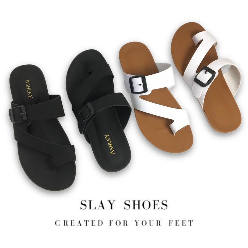 [READY STOCK] SLAY Kasut Wanita Women’s Shoes Open Toe Flat Sandals ...