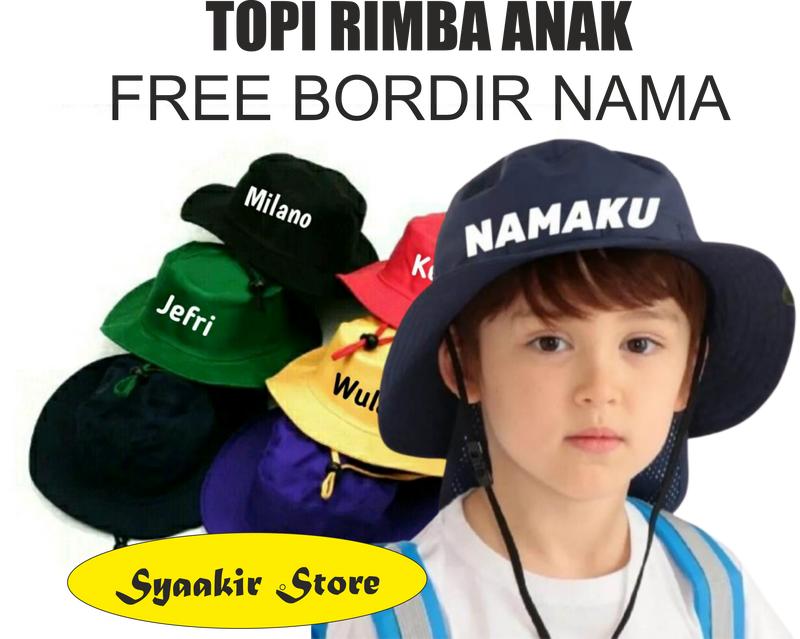 Topi Rimba Anak Bordir Nama Fashion - Model Terbaru - Shop | Tokopedia