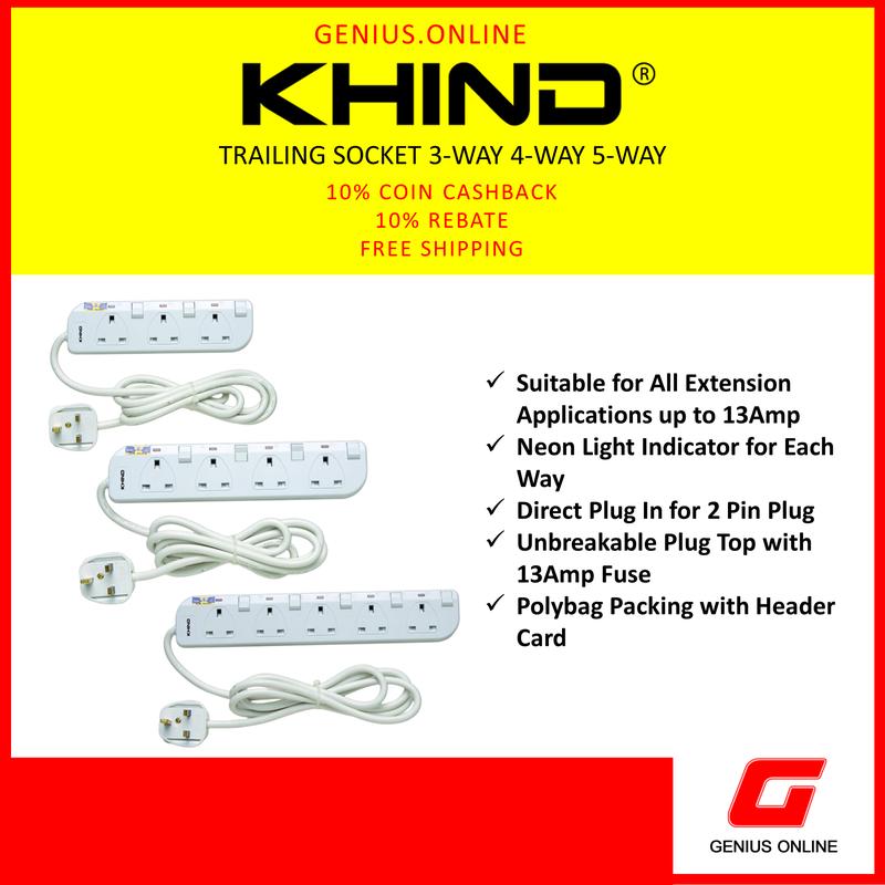 Khind 3 to 5 Way Trailing Socket ~ LN8133W / LN8134W / LN8135W - TikTok ...