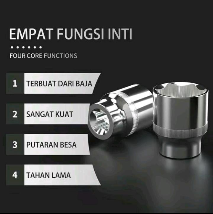 ISKU Tool Kit Set Kunci Sok set 37pcs 24gigi Kunci Pas Set Kunci Mata ...