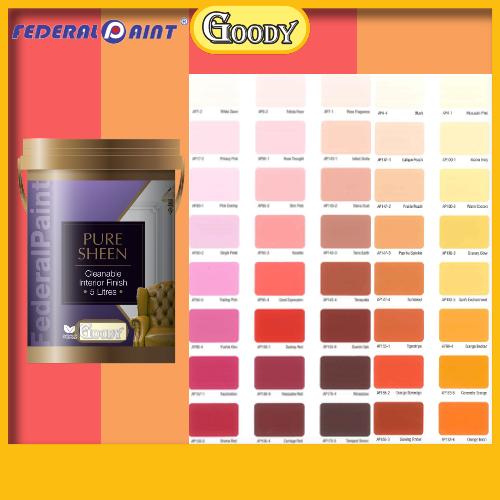 [15L/Orange&Red-PURE SHEEN] - FEDERAL PAINT Interior Wall Paint ...