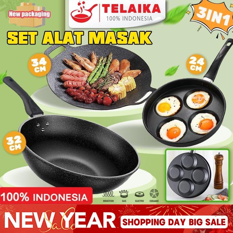 TELAIKA Wajan Batu Maifan Anti Lengket Tahan Gores 32 Cm+ Panci - Shop ...