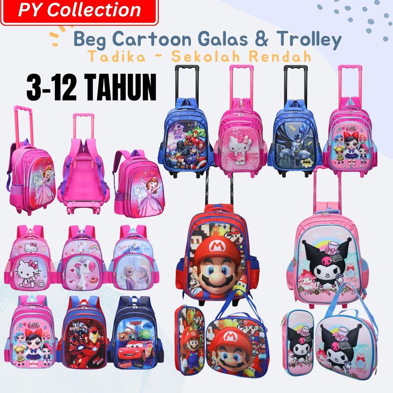 Beg Cartoon / Beg Roda / Beg Trolley Sekolah Tadika / Sekola - TikTok Shop Malaysia