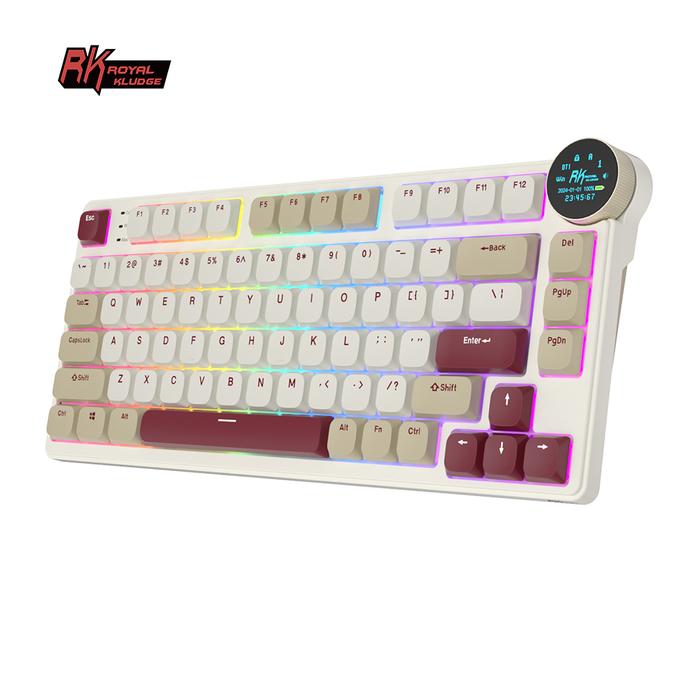 Promo Royal Kludge RK N80 Rosy Clouds 80 Key Gaming Keyboard - Merah ...