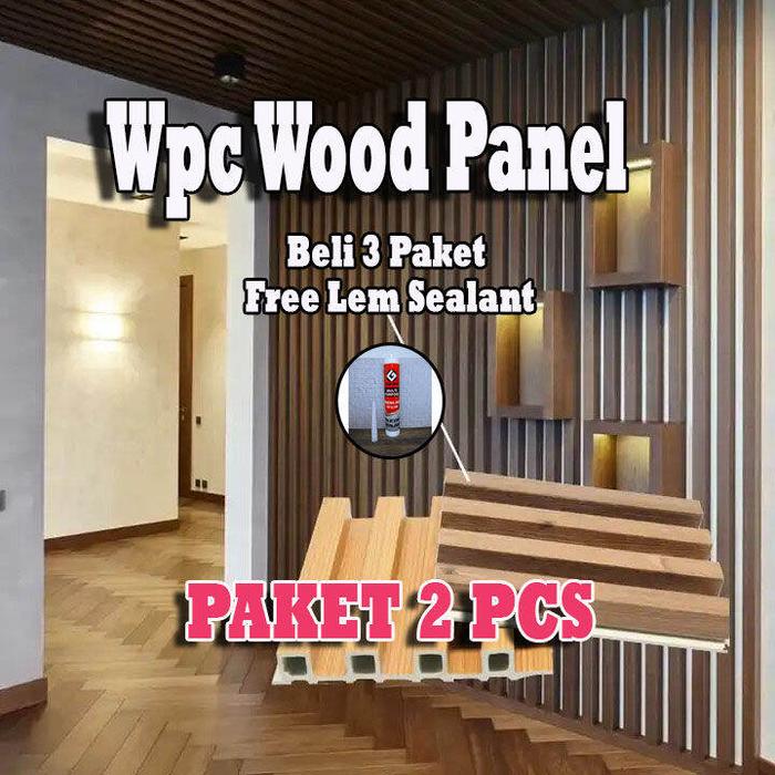 Promo (COD) PAKET 2 Pcs Wood Panel WPC Ukuran 290cm Wall Panel PVC ...