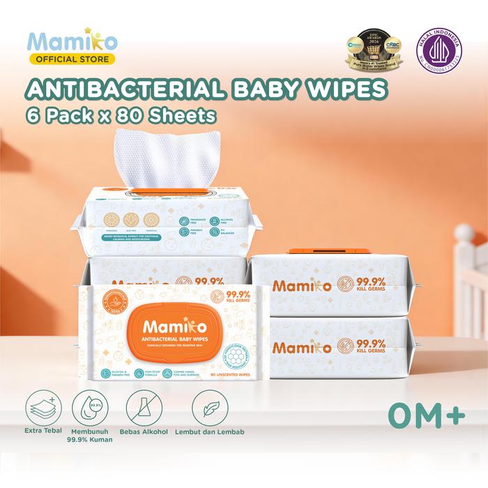 Promo Mamiko - Antibacterial Baby Wipes 80s (6 pack) | Tisu Anti ...
