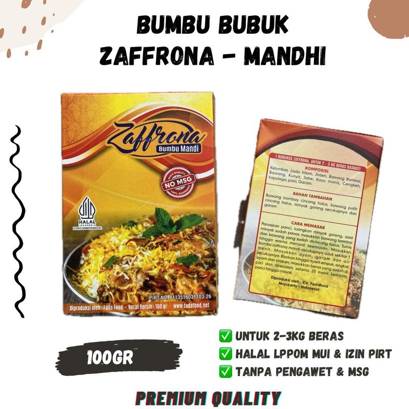 ZAFFRON MANDY Bumbu Nasi Mandhi Mandi Kering Bubuk Zafron Praktis ...