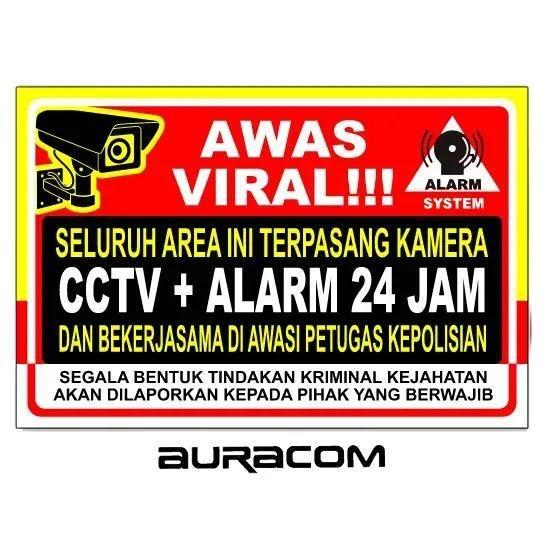 CCTV AWAS VIRAL BAHAN AKRILIK DAN STIKER VINYL (E2) - Shop | Tokopedia