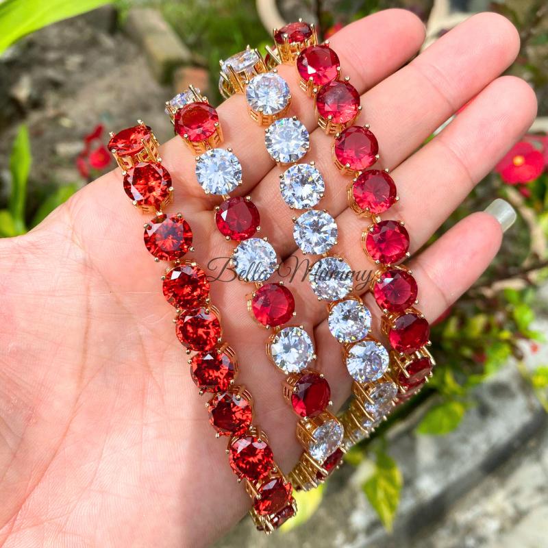 Rantai Tangan Emas Suasa Batu Zircon Bulat Gold Plated Zirconia ...