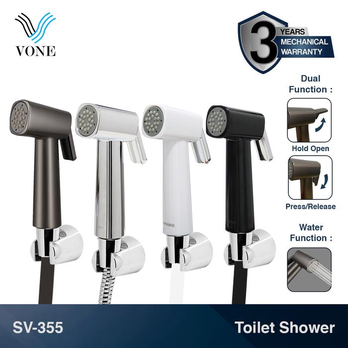 Promo VONE Jet Shower Toilet Cebok Bidet WC Putih Hitam MBN Chrome SV ...
