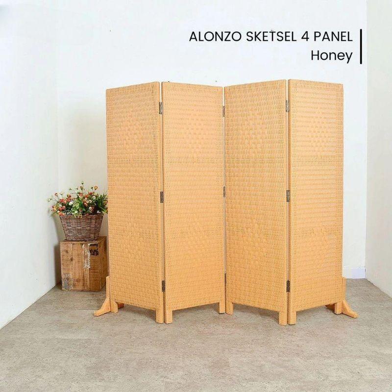 Partisi Ruangan Rotan Sintetis Honey 4 Panel - Shop | Tokopedia