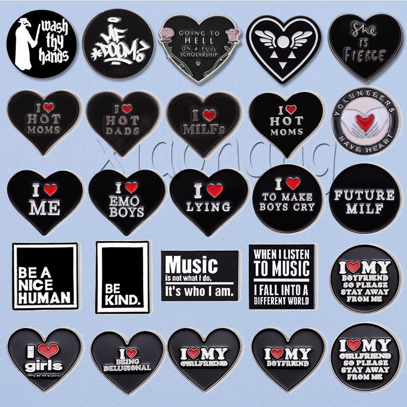 Funny Love Family Money Emo Be Kind Enamel Pins Brooches Heart - TikTok ...