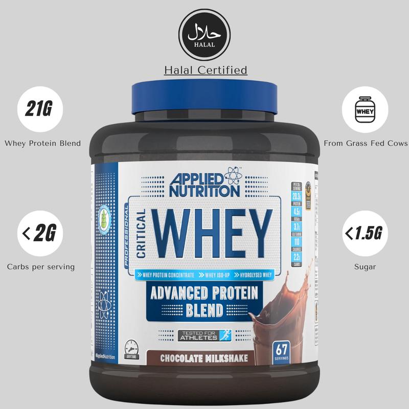 Applied Nutrition Critical Whey Protein Powder with BCAAs & Glutamine ...