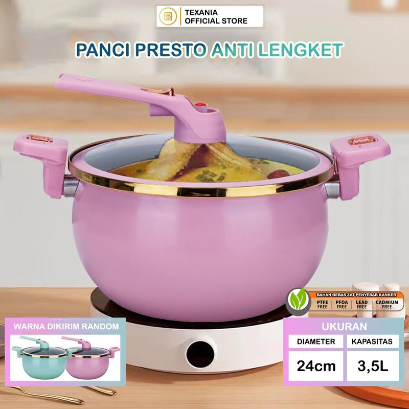 [EXCLUSIVE GUDANG] TEXANIA Panci Presto Stainless Steel Anti Lengket ...