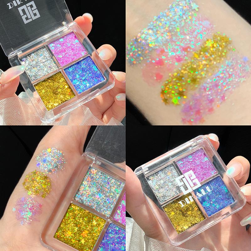 Palet Pembayang Mata Labuci, Domestik, 4 Warna, dengan Glitter - TikTok ...