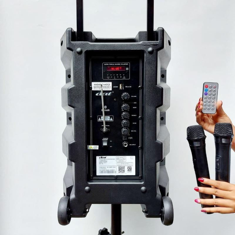 SPEAKER PORTABLE SPEAKER DAT DT 1210FT 12 INCH MIC WIRELESS 2 UNIT ...