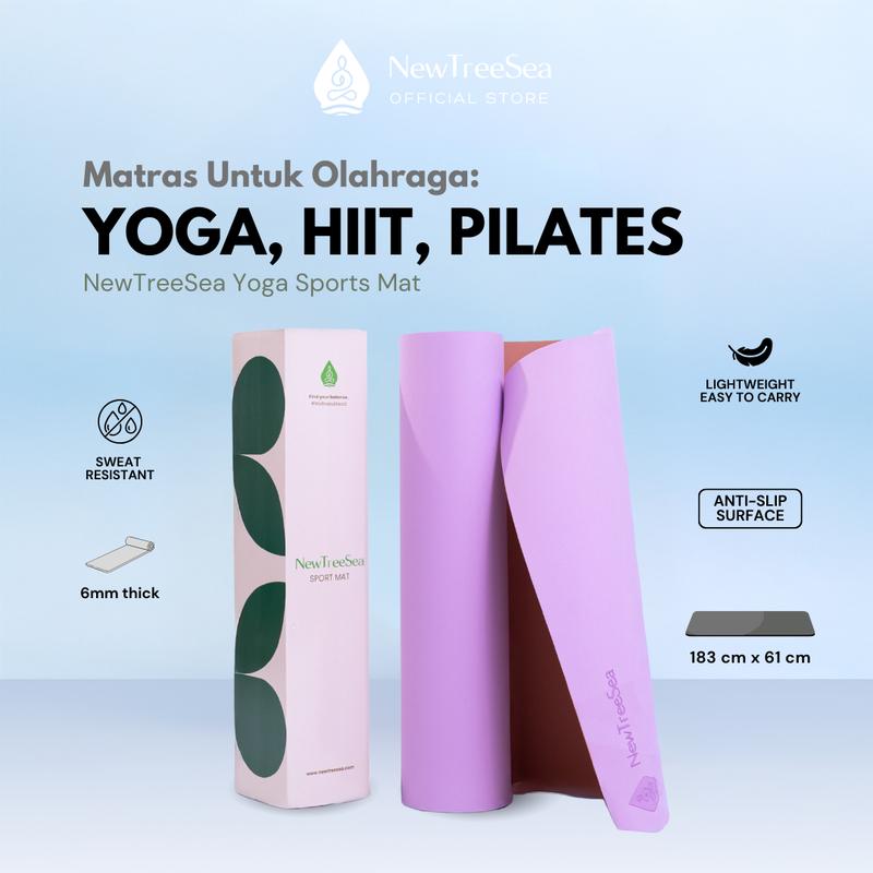 NewTreeSea Matras Yoga & Sport 6mm Anti Slip 183x61cm Lightweight Eco ...