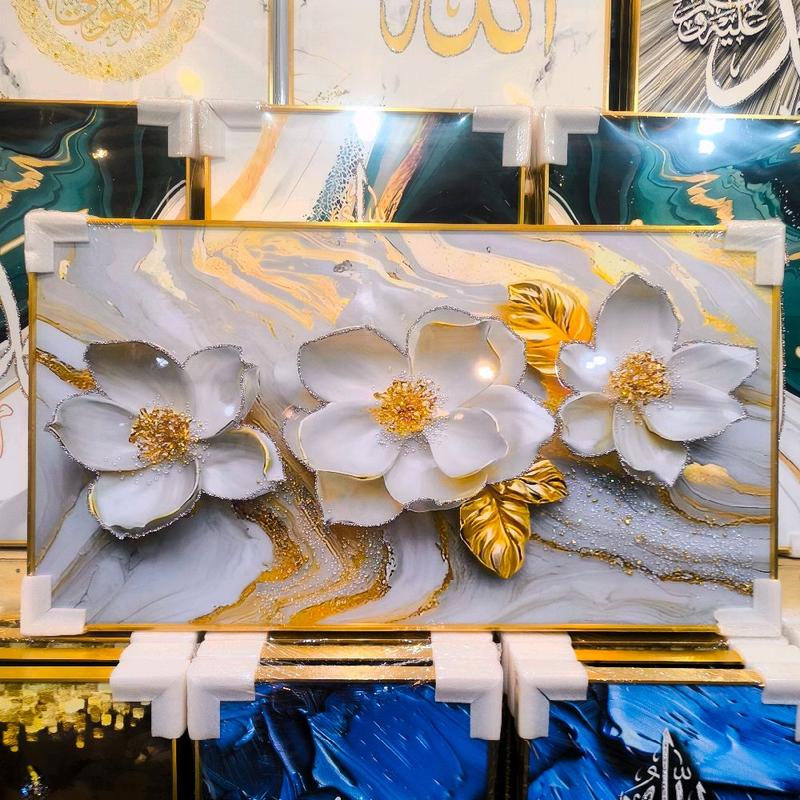 3D Bunga Design Baru Size (60x110)cm &(70x100)cm Frame Aluminum ...