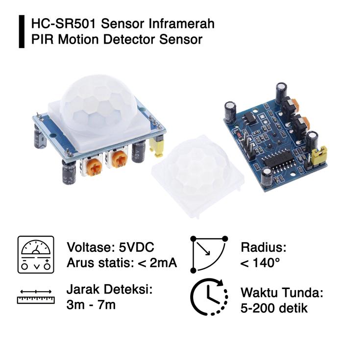 Jual PIR Motion Sensor Gerak Sensor Detector Infrared Inframerah Sensor ...