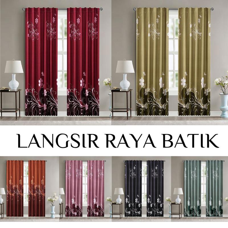 Langsir Raya, Rekaan Batik, Langsir Separuh Hitam, FHQ: Lembut ...