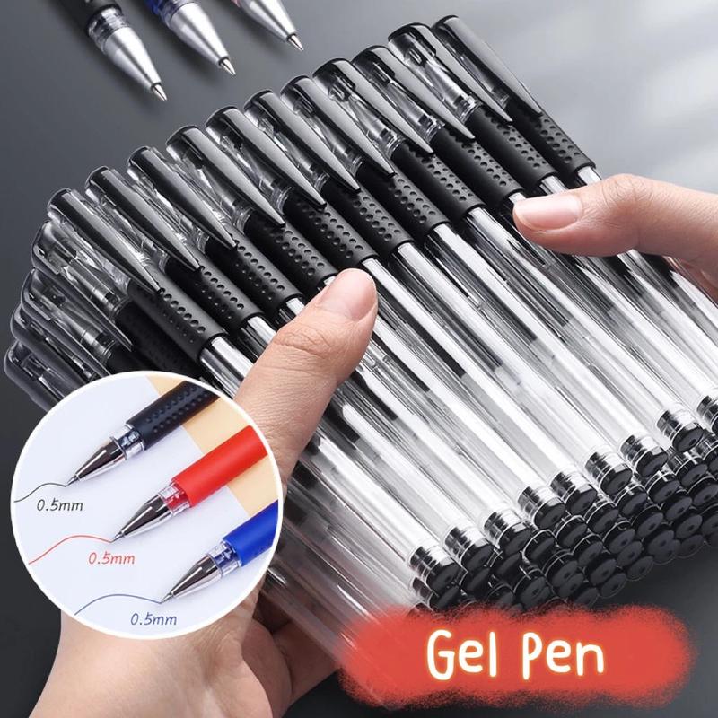 100PCS Gel Pen 0.5mm Black Ink Sign Pen Student Test Pen Writing ...