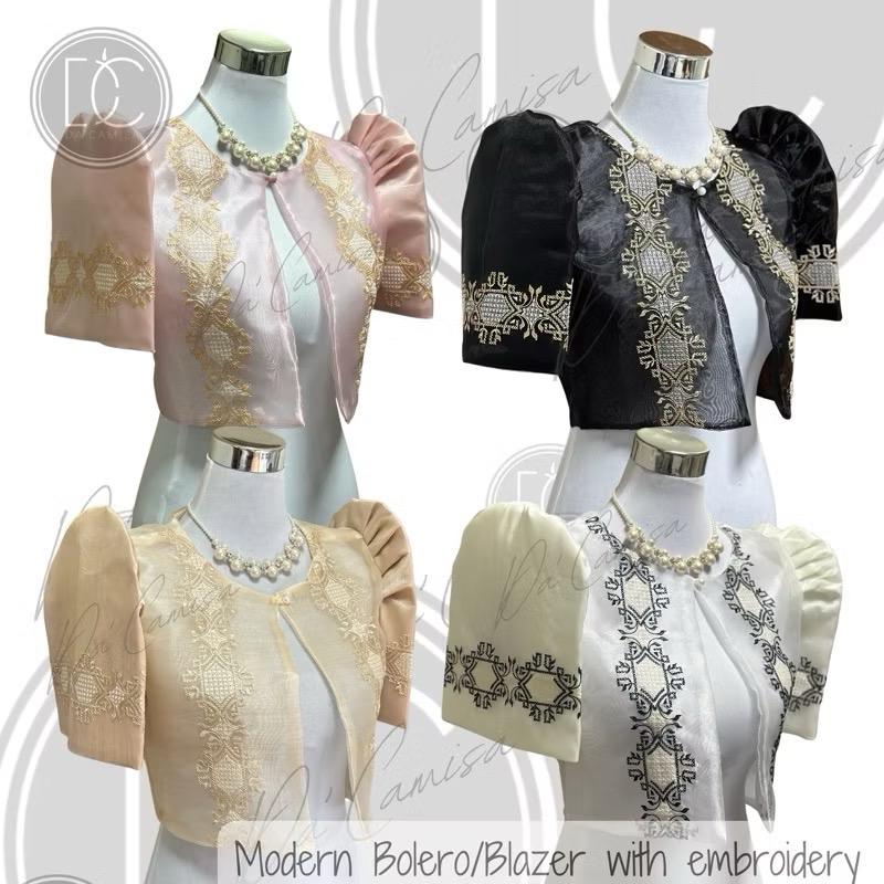 EMBROIDERY Bolero - Filipiñiana/Bolero/Maria Clara Sleeves with ...